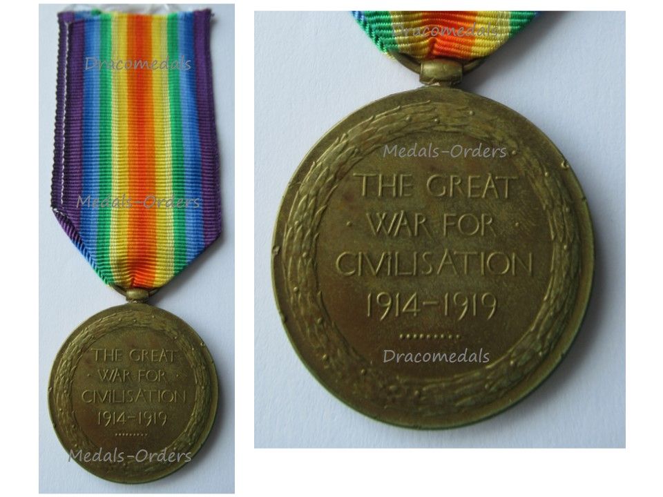 Britain WWI Victory Interallied Medal Gloucestershire Regiment Glosters ...