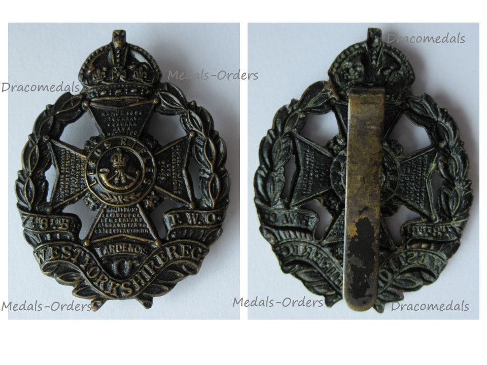 Great Britain WWI 7th 8th Battalion West Yorkshire Regiment cap badge ...