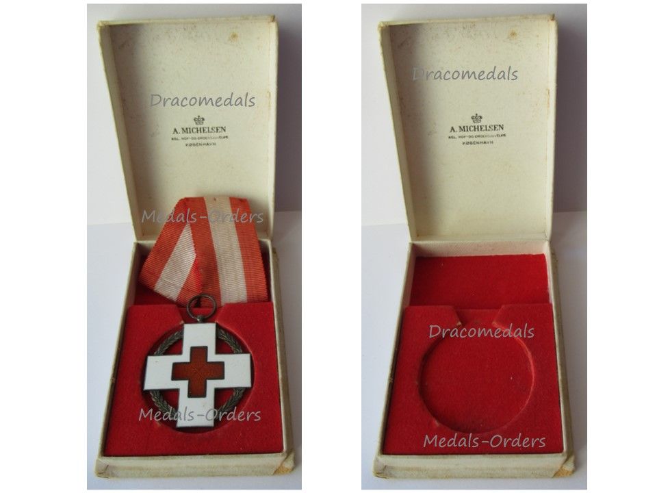 Denmark WWII Danish Red Cross Medal Wartime Relief Work Boxed Michelsen ...