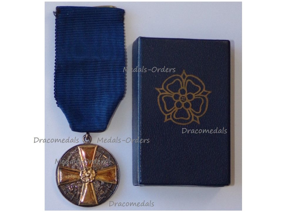 Finland WWII Order White Rose Silver Medal Merit 1st Class Boxed Gold ...
