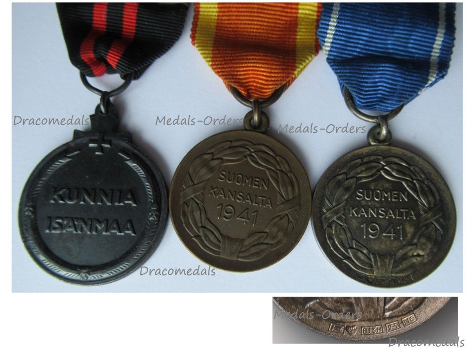Finland WWII 3 Medals Set Order Cross Liberty Bronze Silver Military ...
