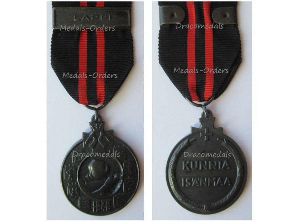 Finland WWII Winter War Medal 1939 1940 Lappi clasp bar Lapland Salla ...