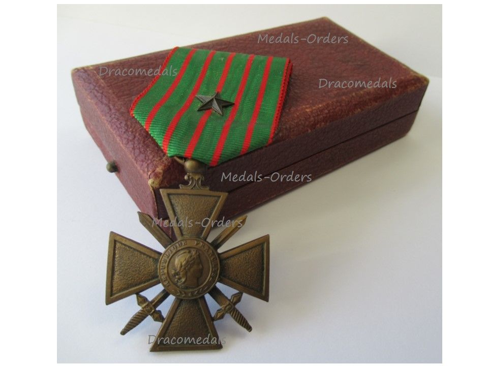 France WWI War Cross Croix de Guerre 1914 1918 bronze star citation ...