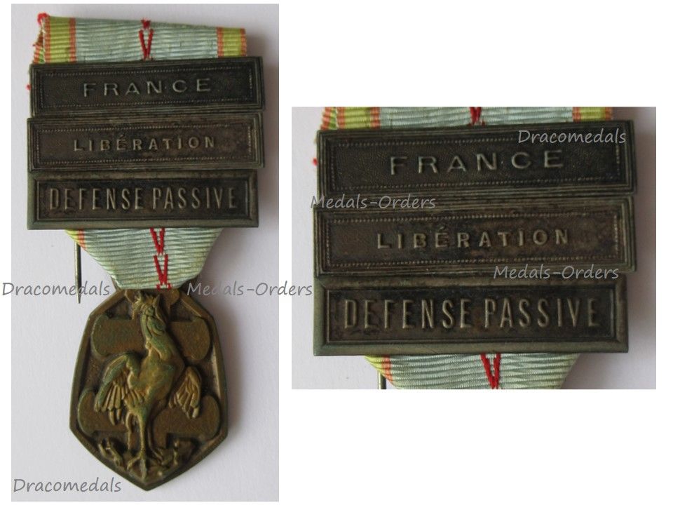 France WWII Commemorative Medal Liberation Defense Passive bar clasp ...