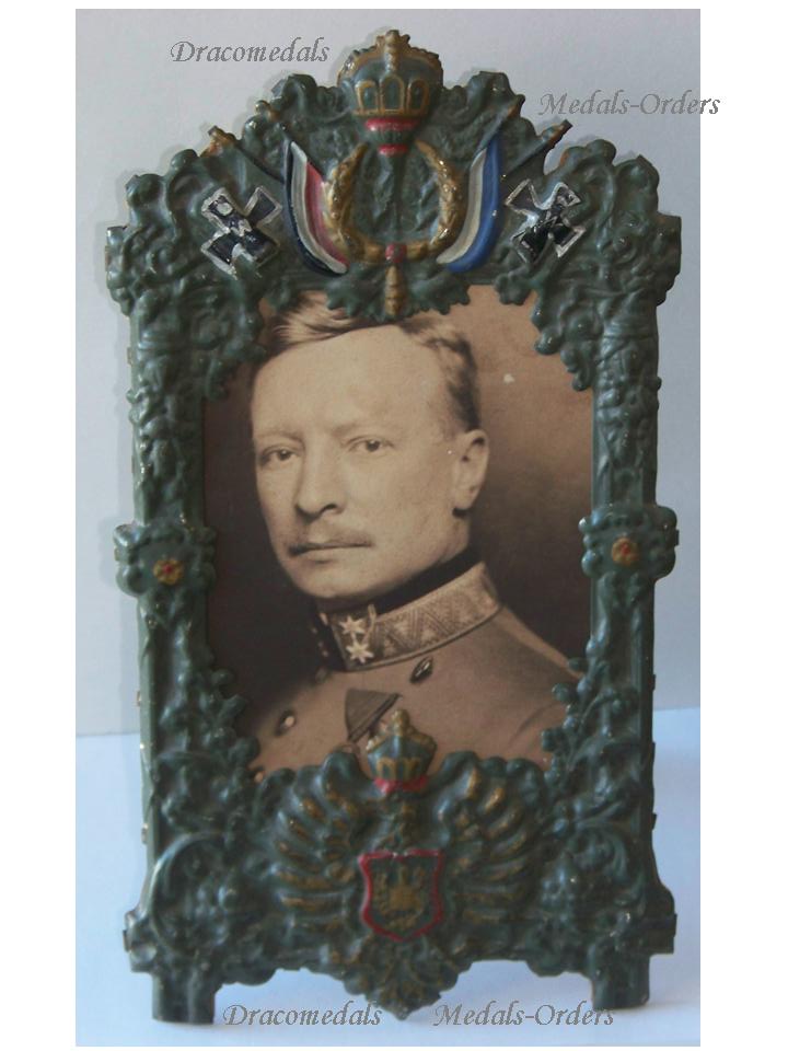 Germany WWI Patriotic Frame Imperial Eagle Bavaria Iron Cross Photo ...