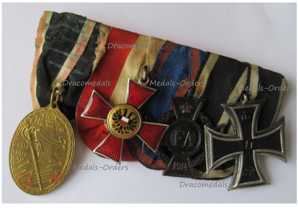 Germany WWI WW1 Set Iron Hanseatic Lubeck Oldenburg Merit Cross EK2 FA2 ...