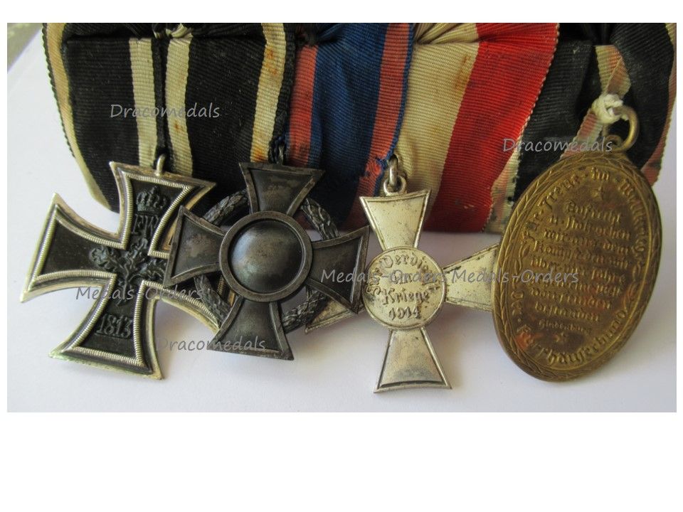 Germany WWI WW1 Set Iron Hanseatic Lubeck Oldenburg Merit Cross EK2 FA2 ...