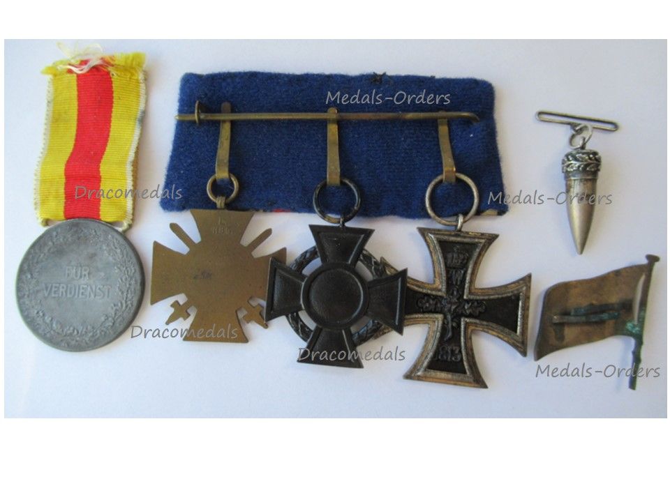 Germany WWI Medal set Oldenburg Baden Friedrich August Merit Iron Cross ...