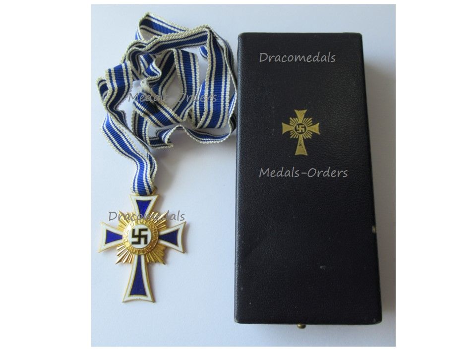 NAZI Germany WWII Mother's Cross 1938 Gold Rudolf Tham Gablonz, Boxed ...