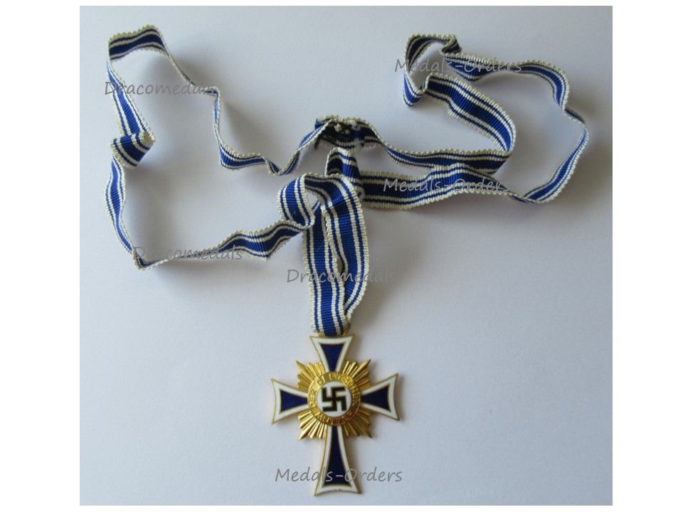 NAZI Germany WWII Mother's Cross 1938 Gold Rudolf Tham Gablonz, Boxed ...