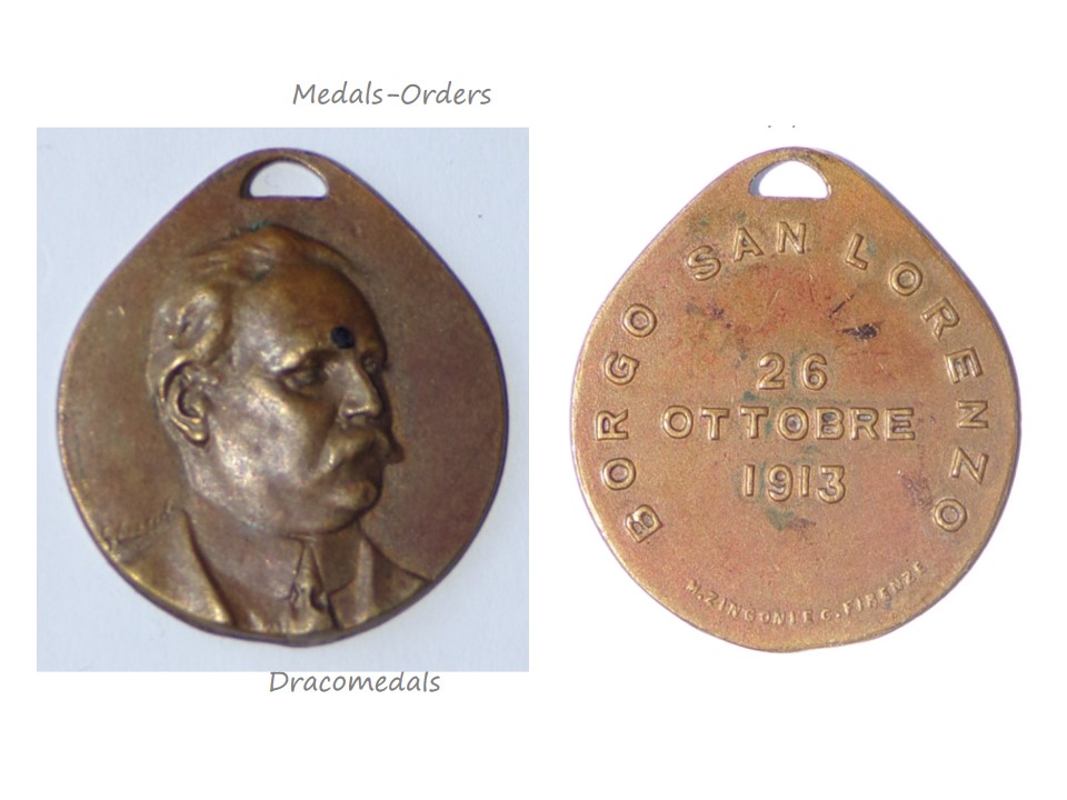Italy WWI medal village San Lorenzo 26 October Ottobre 1913 Zingoni ...