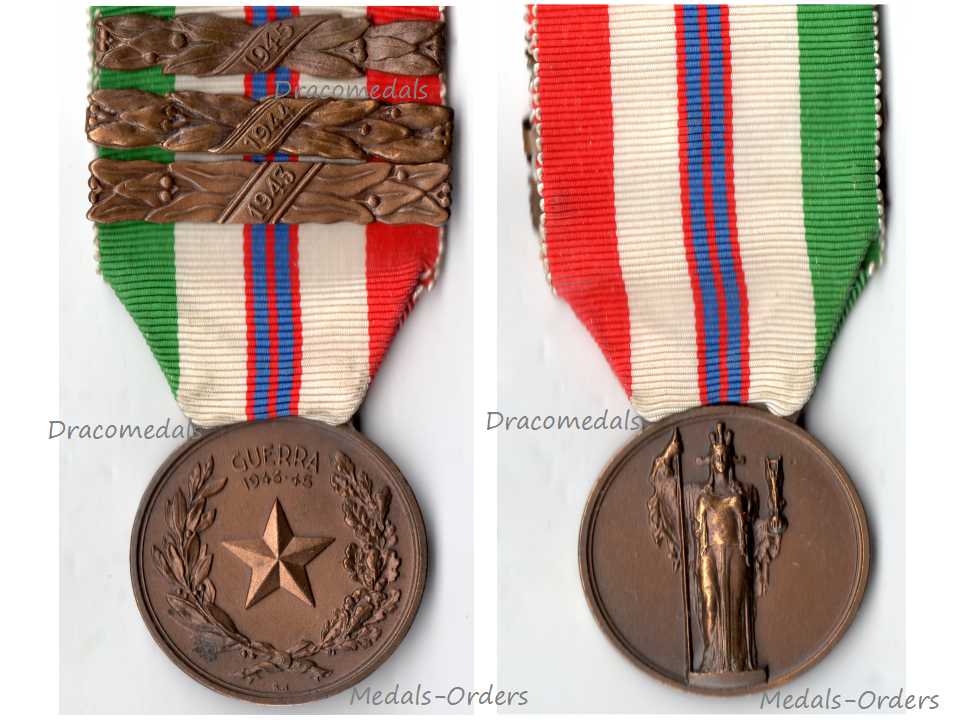 Italy WWII Commemorative Military Medal 1943 1945 War Liberation 3 ...