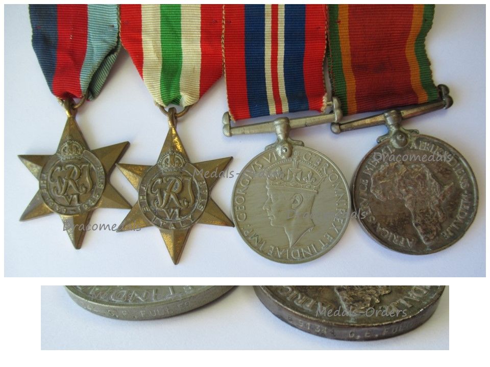 South Africa WWII 4 Medal set 1939 1945 Italy Star War Service Medals ...