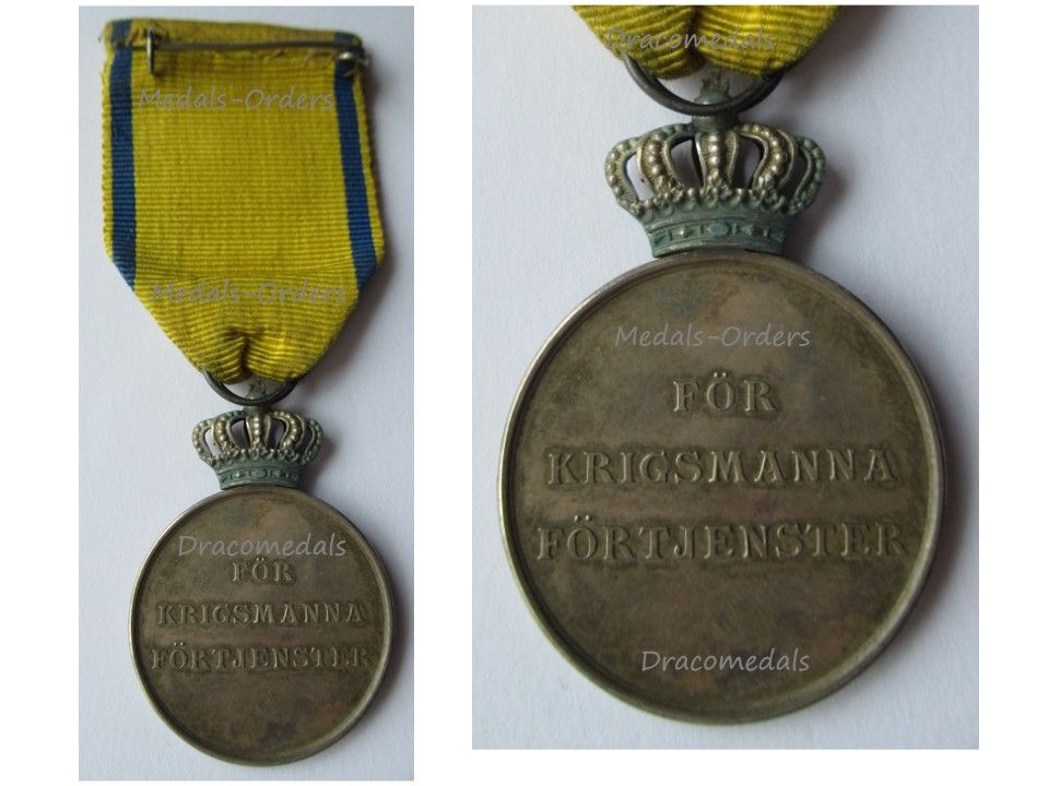 Sweden WW1 Royal Order Sword Silver Medal 1929 Swedish King Gustav V ...