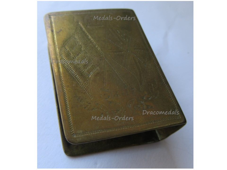 Britain France Trench Art WWI Matchbox Holder Match Box Patriotic ...