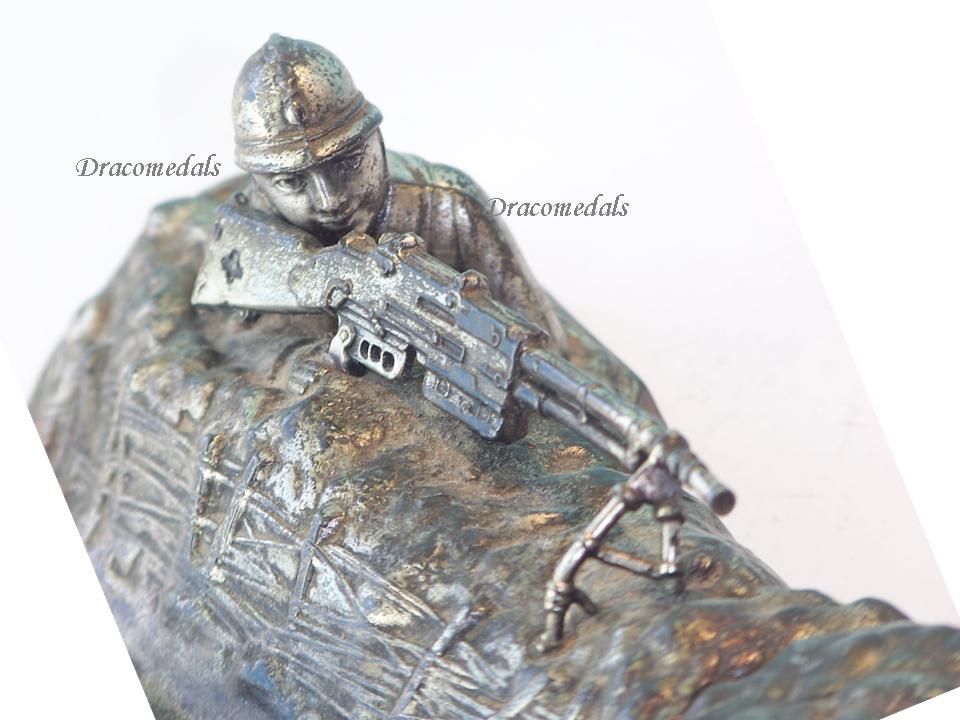 France Trench Art WWI Inkwell Chatellerault FM1924/29 Machine Gun Ouveb ...