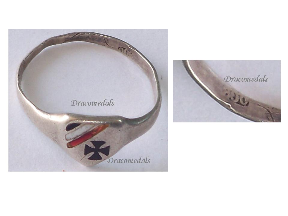 Germany WWI Ring Patriotic Iron Cross EK1 German Empire Prussian Flag ...